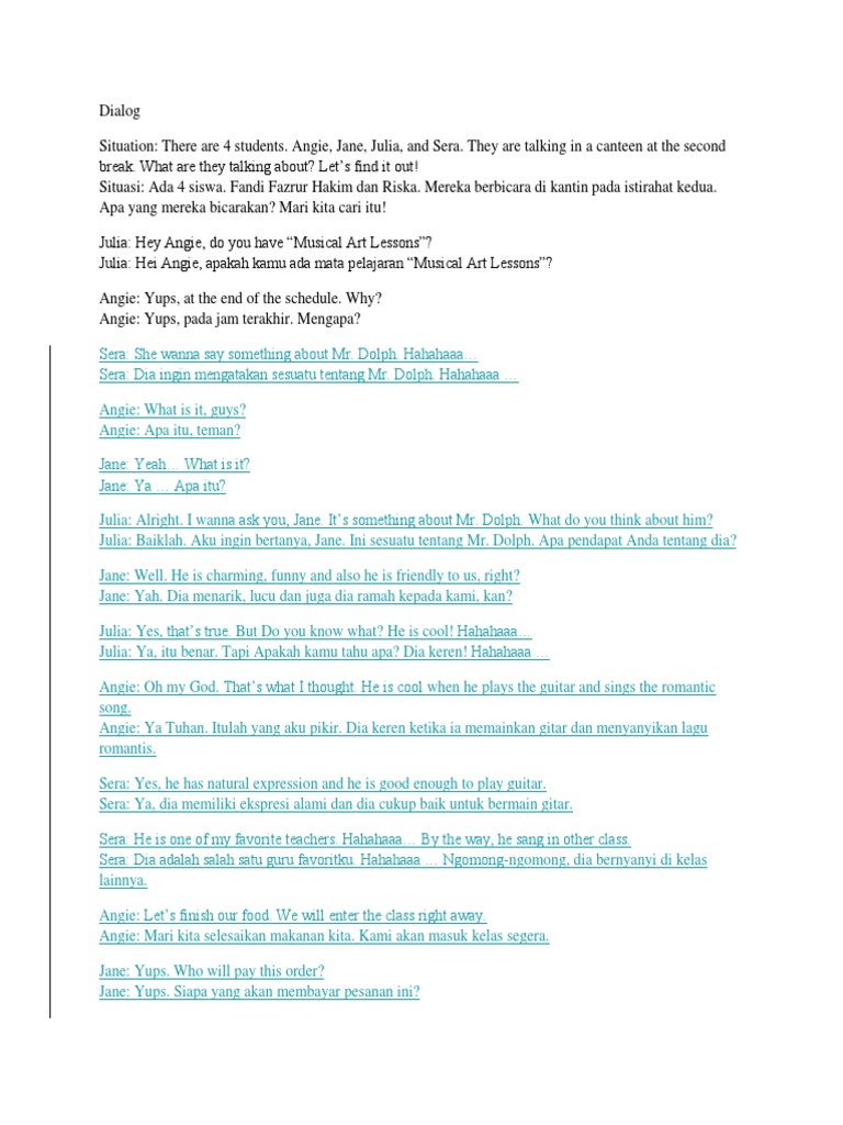 Dialog Bahasa Inggris | PDF