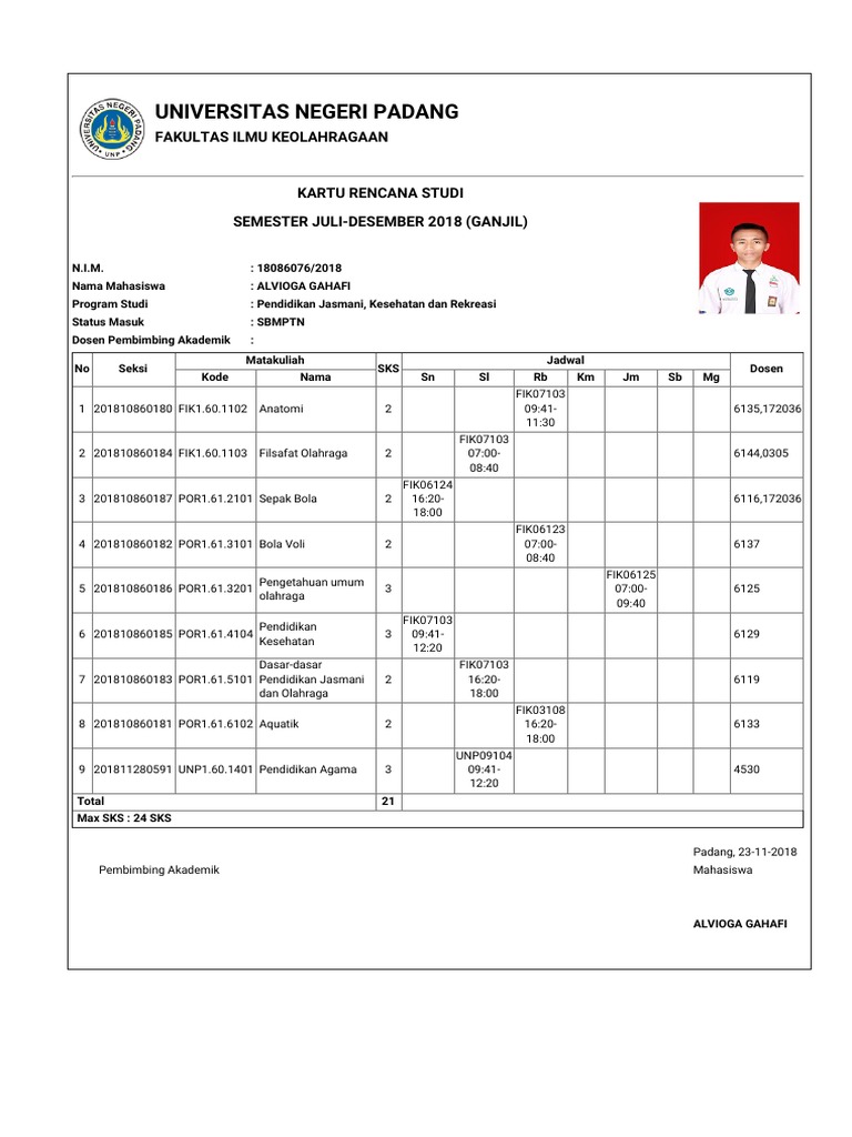 Cetak Kartu Rencana Studi | PDF