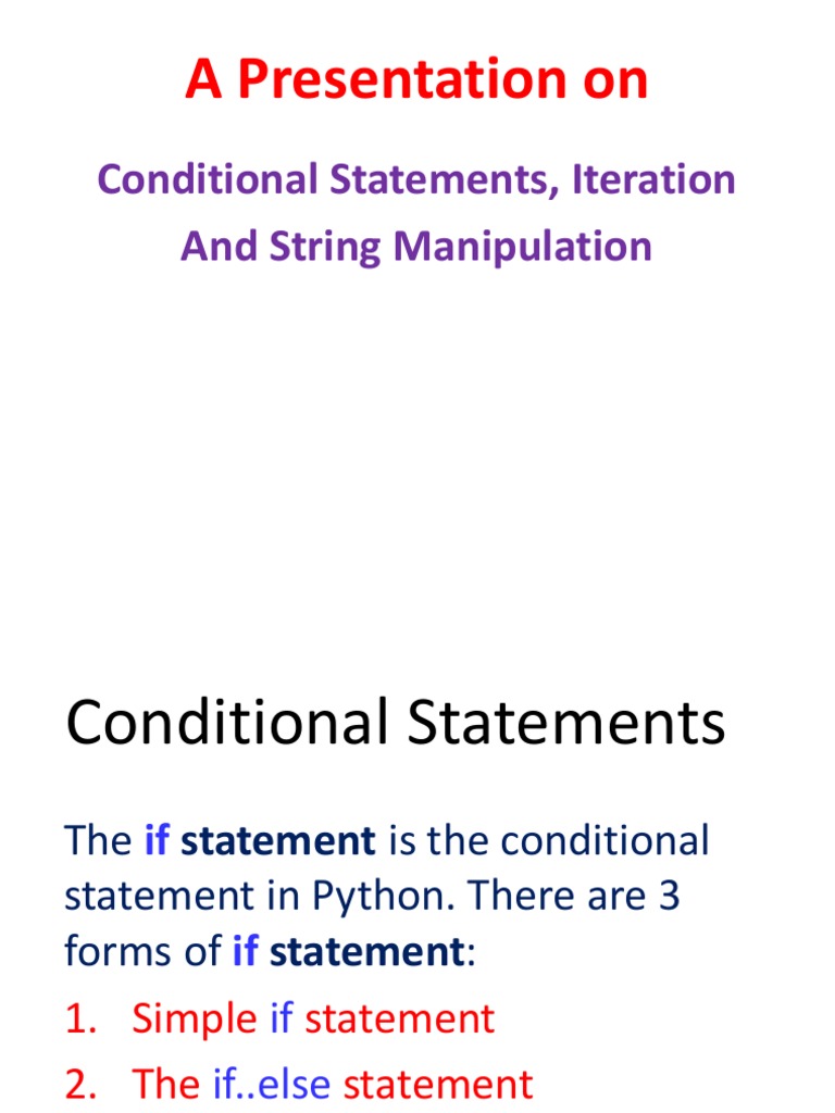 Chapter 4 Conditional And Iterative Statements In Python Pdf Control Flow String Computer 