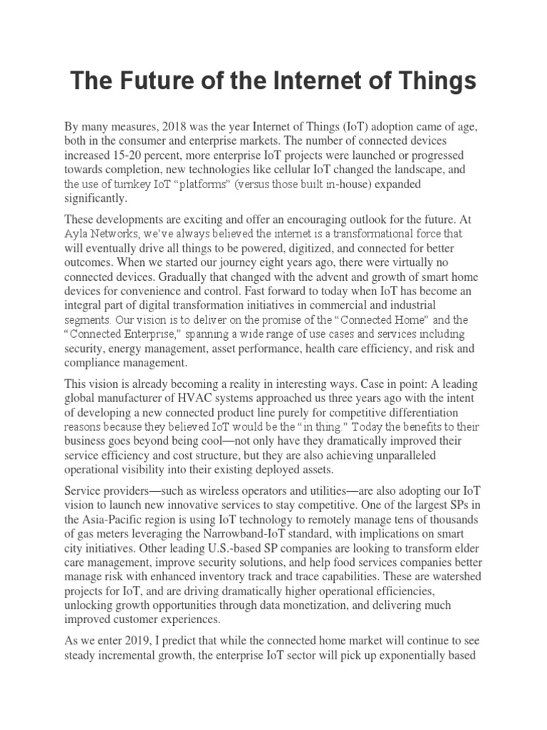 Internet of Things | PDF | Internet Of Things | Computer Network