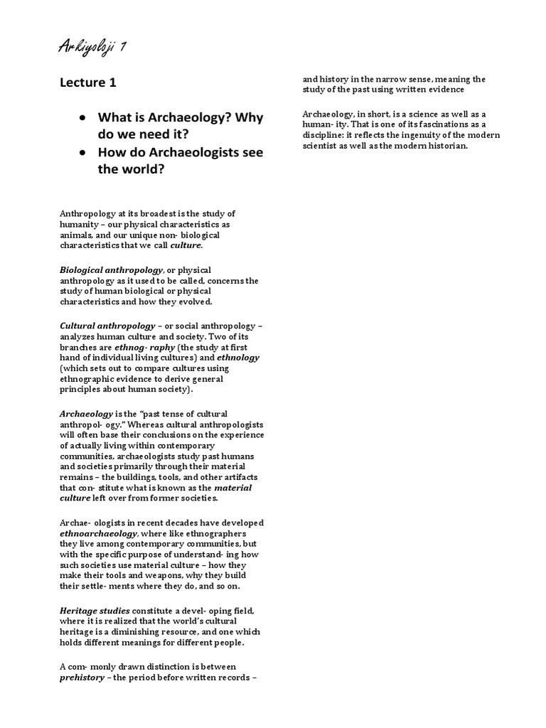 Arkiyoloji 1: What Is Archaeology? Why Do We Need It? How Do ...