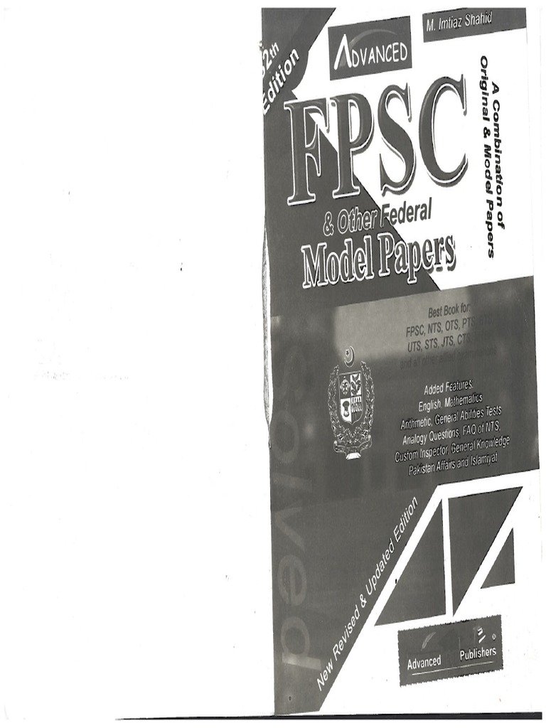 FPSC Book by Advanced Publisher Latest Edition PDF | PDF