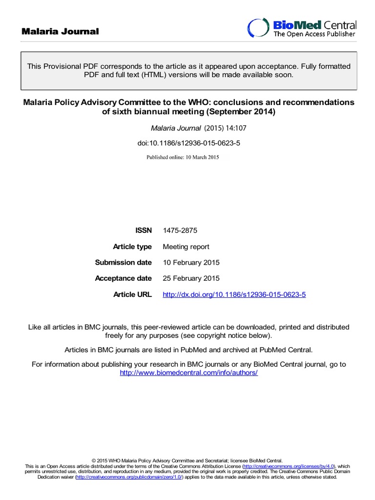 Mpac Report September 2014 PDF | PDF | Mosquito Net | Malaria