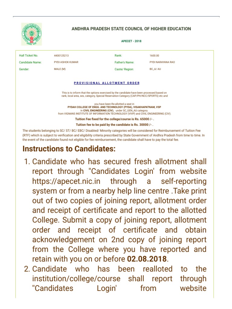 Ashok Allotment Order | PDF | Behavior Modification | Government