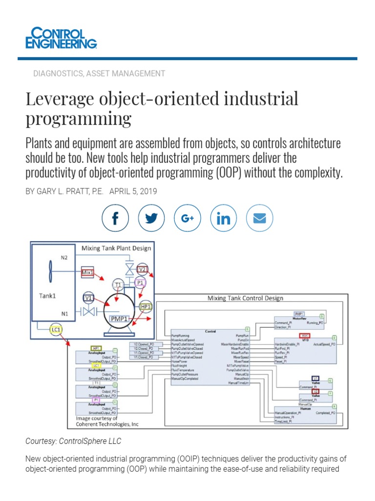 Leverage Object Oriented Industrial Programming Control Engineering Pdf Object Oriented