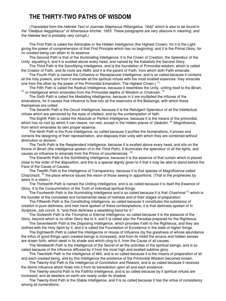 The 32 paths of Kabbalistic wisdom | PDF | Religious Belief And ...