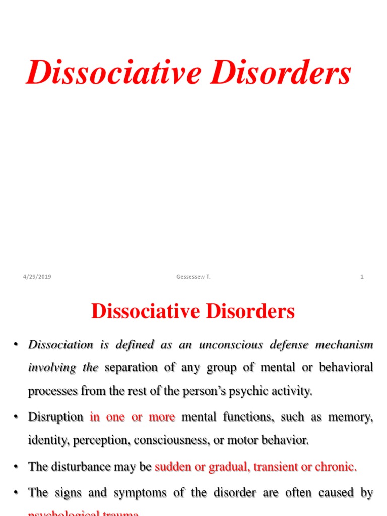 Overview of Dissociative Disorders | PDF | Dissociation (Psychology ...