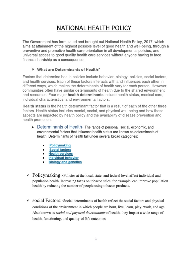 National Health Policy | PDF | Demand | Health Care