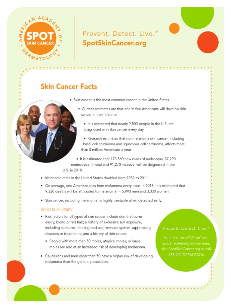 Spot Skin Cancer Fact Sheet | PDF | Skin Cancer | Melanoma