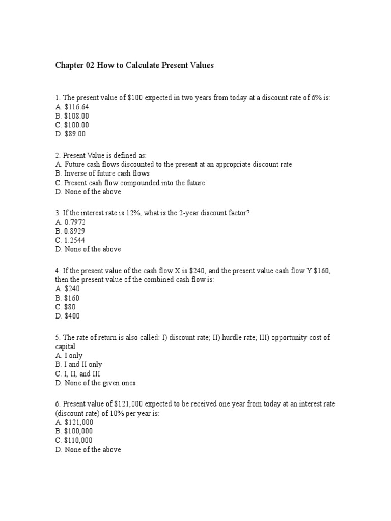 Chapter 02 How To Calculate Present Values | PDF | Net Present Value | Present Value