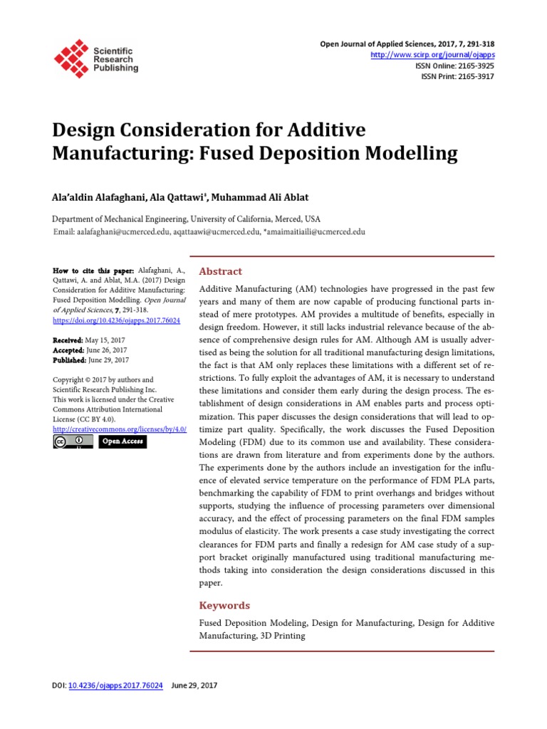Design Consideration For Additive Manufacturing Fu PDF | PDF ...