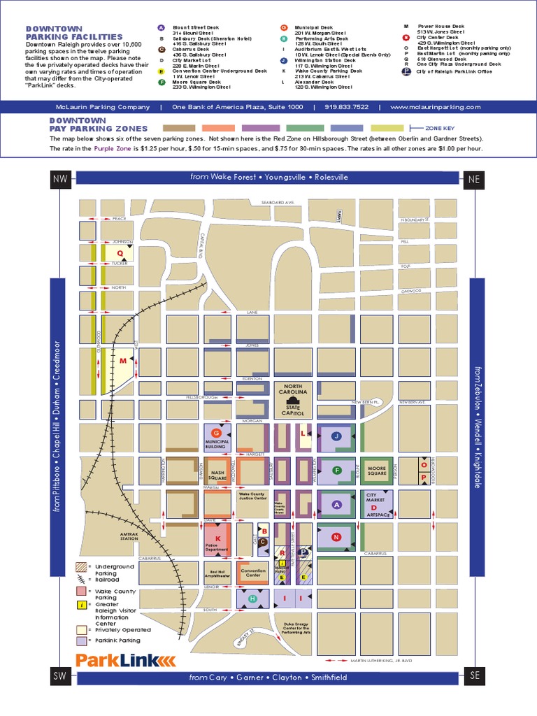 Raleigh Parking Brochure Map | PDF | Raleigh
