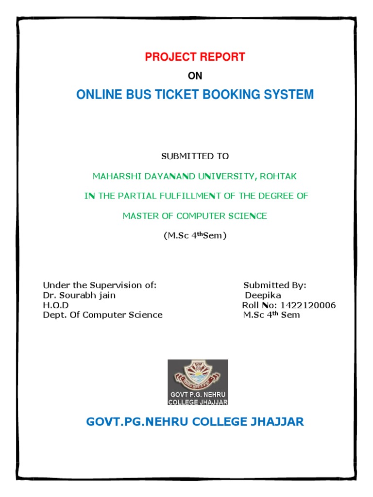 Online Booking System Project Report | PDF | Software Testing ...