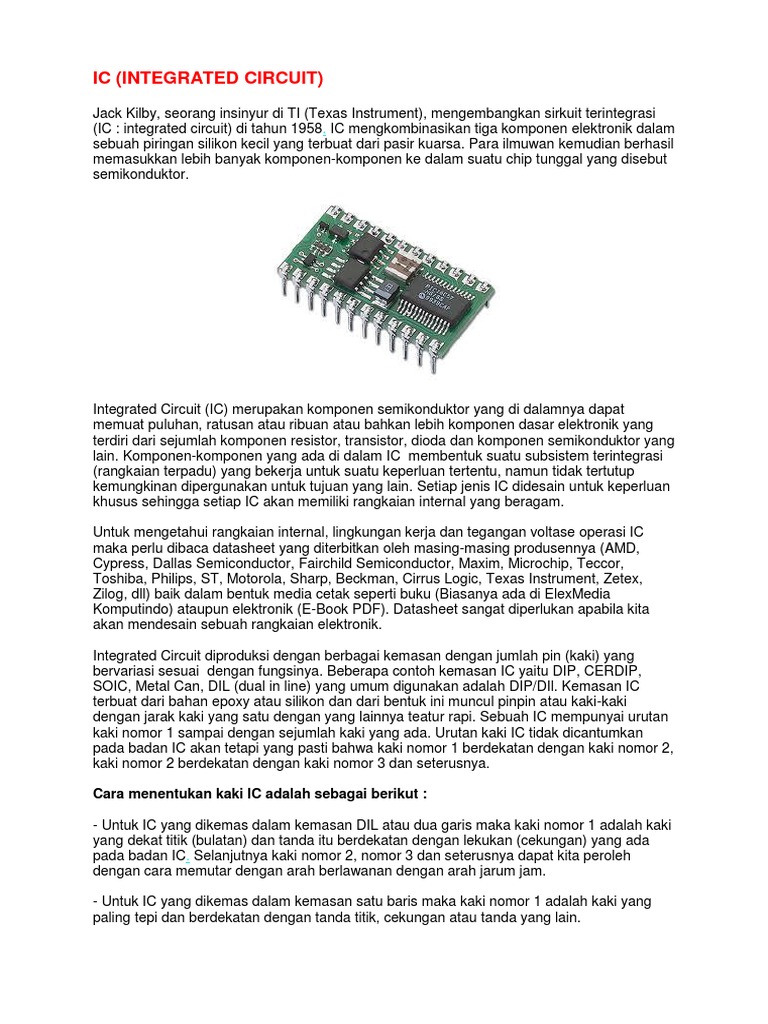Ic (Integrated Circuit) : Cara Menentukan Kaki IC Adalah Sebagai ...