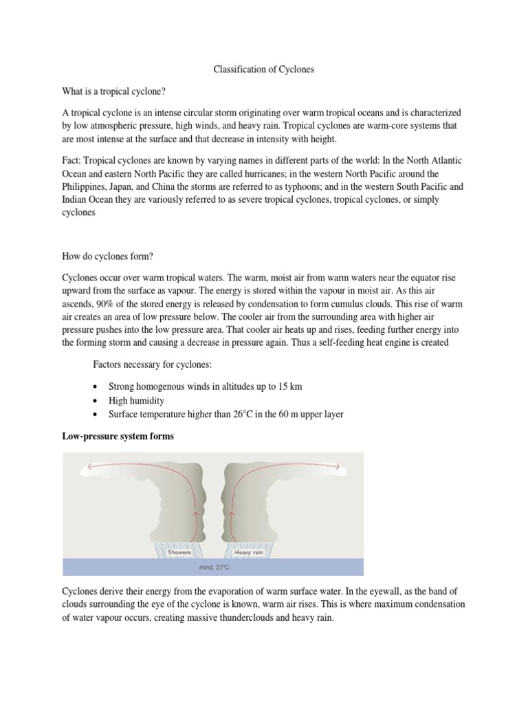 Classification of Cyclones | PDF | Eye (Cyclone) | Tropical Cyclones