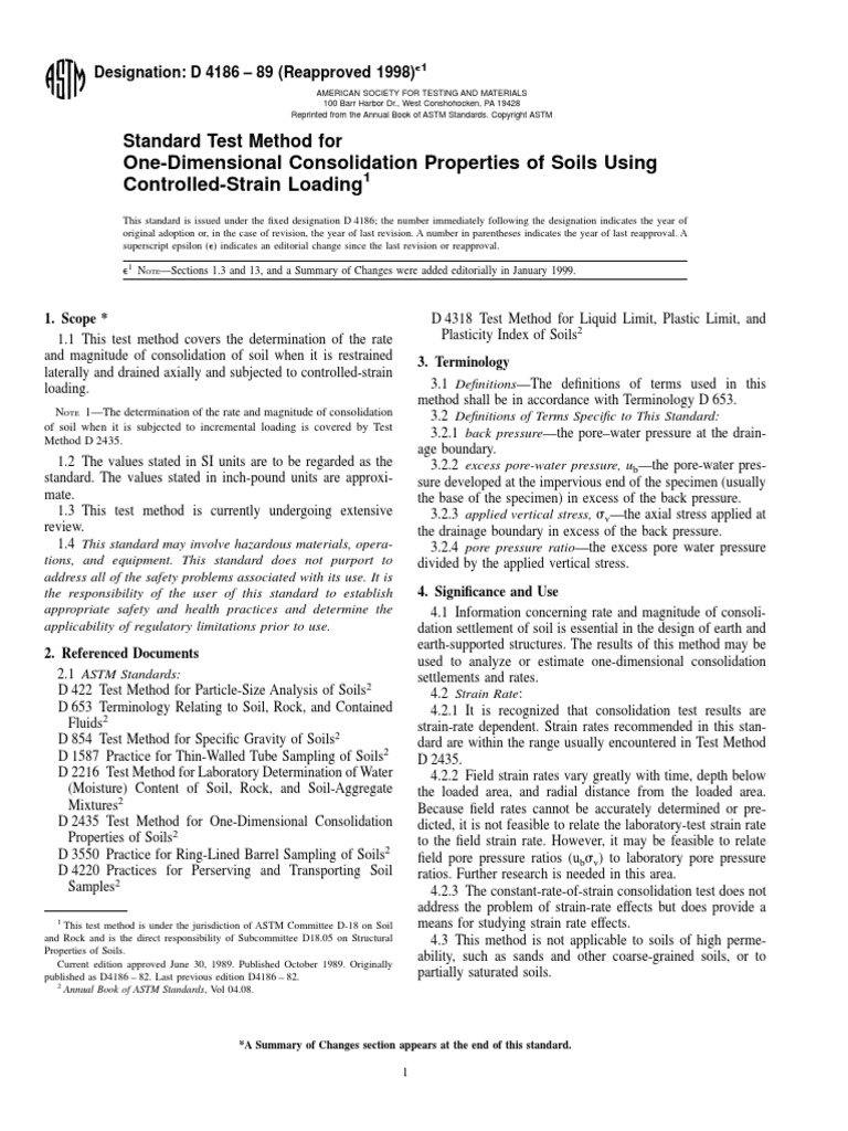 Astm D4186 PDF | PDF | Deformation (Engineering) | Porosity