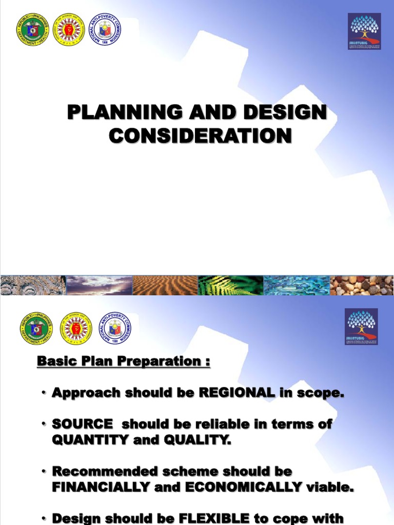 Planning and Design Consideration | PDF | Water Supply | Transparent ...
