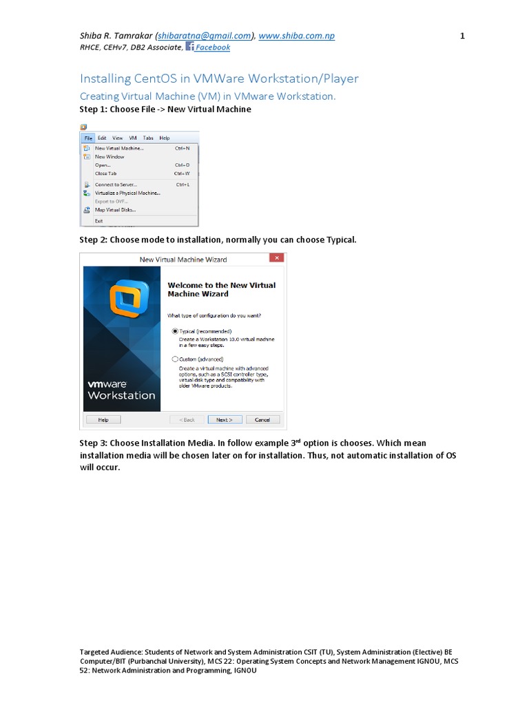 Installing Centos in Vmware Workstation/Player | PDF | Virtual Machine | Operating System