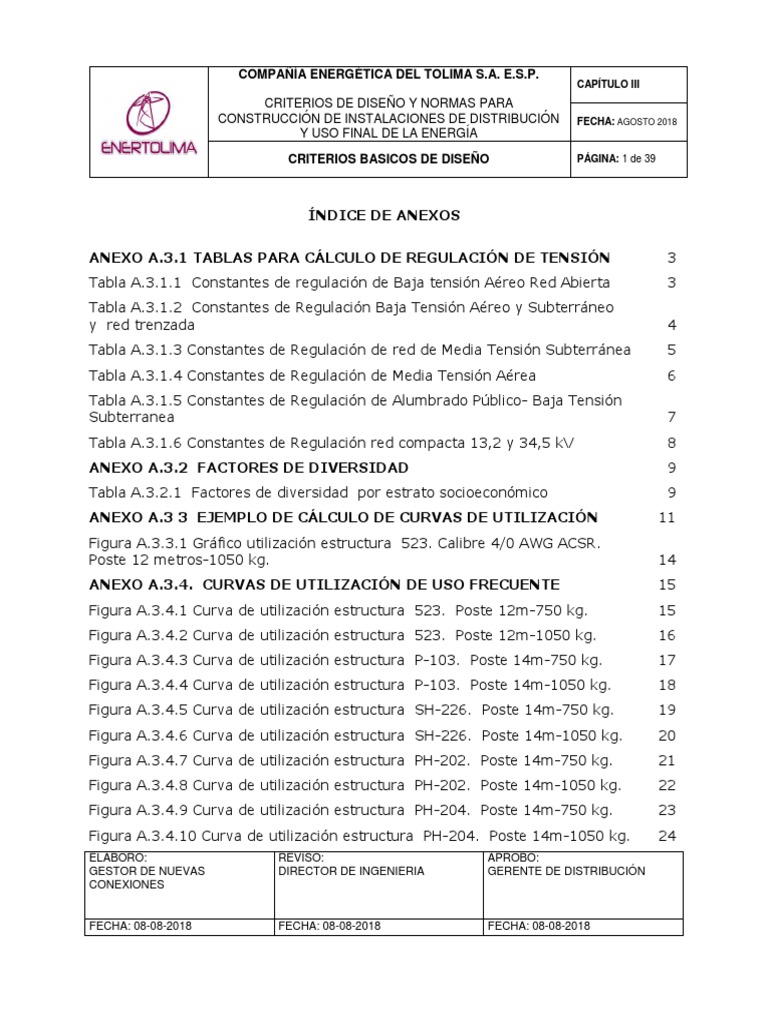 Anexo - Capitulo - 3 - Criterios - de - Diseno Enertolima PDF | PDF ...