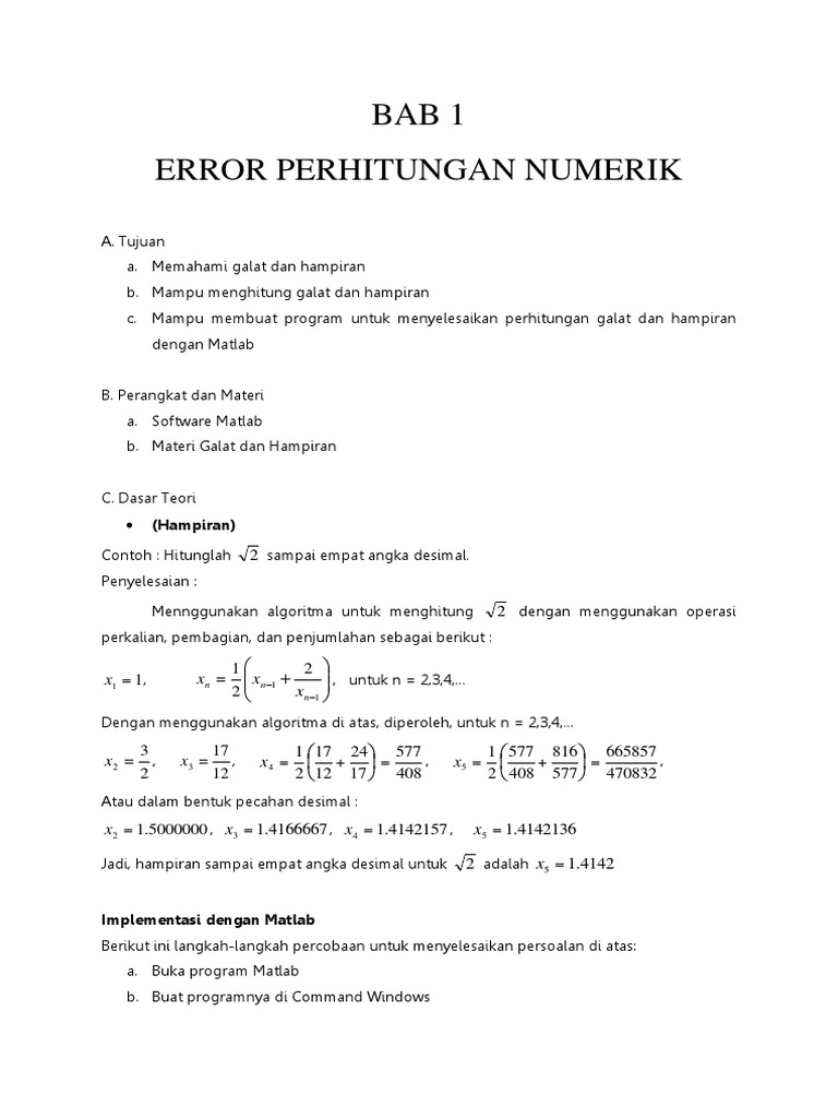 Error Perhitungan | PDF