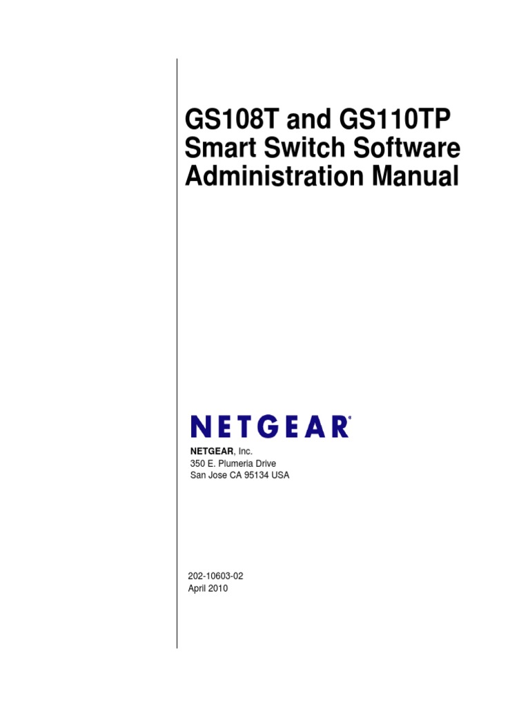 GS108T and GS110TP Smart Switch Software Administration Manual | PDF ...