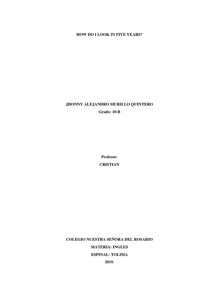 My Future Goals in Five Years | PDF | Social Science