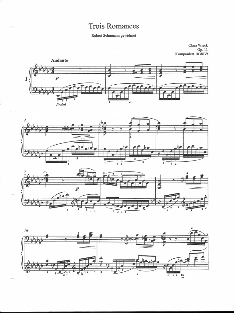Clara SCHUMANN (WIECK) - 3 Romances - Op 11 PDF | PDF