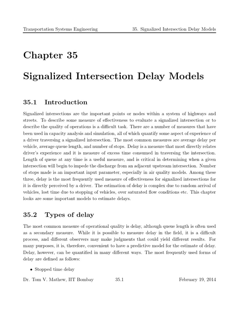 Traffic Signal Delay Models Explained | PDF | Acceleration | Traffic Light