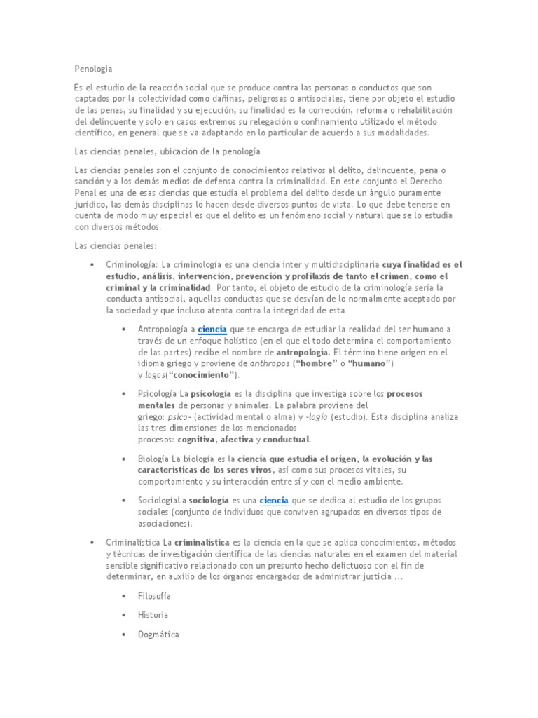 Penologia | PDF | Criminología | Derecho penal