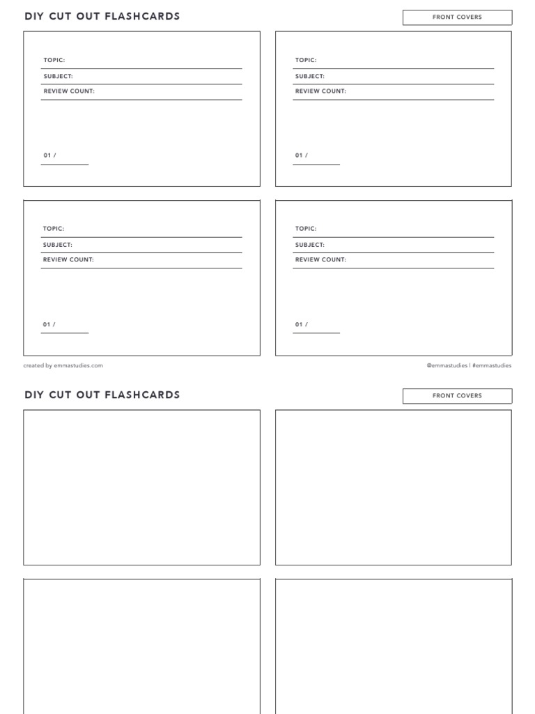 A Guide to Creating DIY Flashcard Front Covers for Effective Study and ...