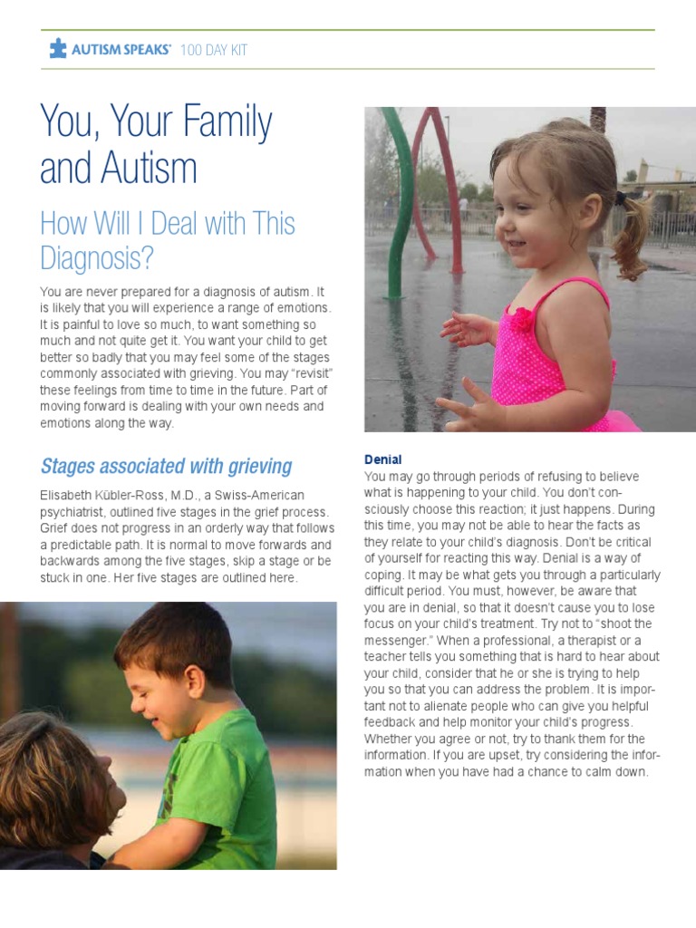 You, Your Family and Autism: How Will I Deal With This Diagnosis? | PDF ...
