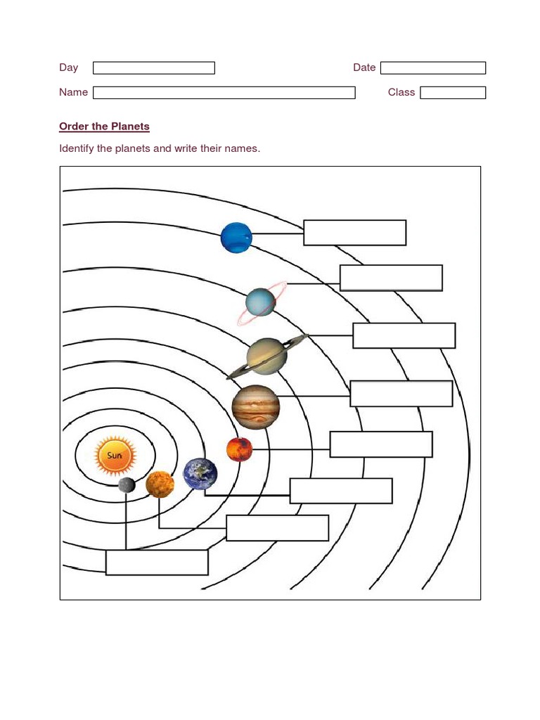 Identify and Write The Planets | PDF