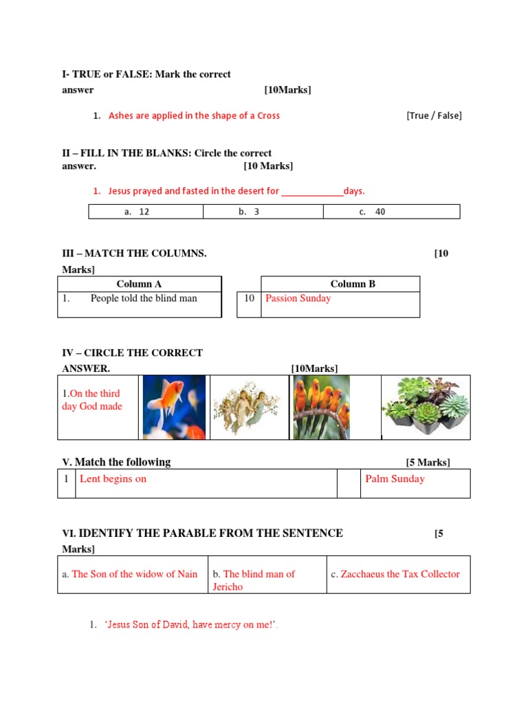 Format For Class Test 2 | PDF