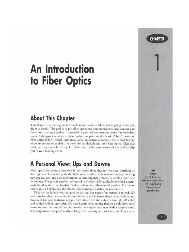 An Introduction To Fiber Optics: About This Chapter | Download Free PDF ...