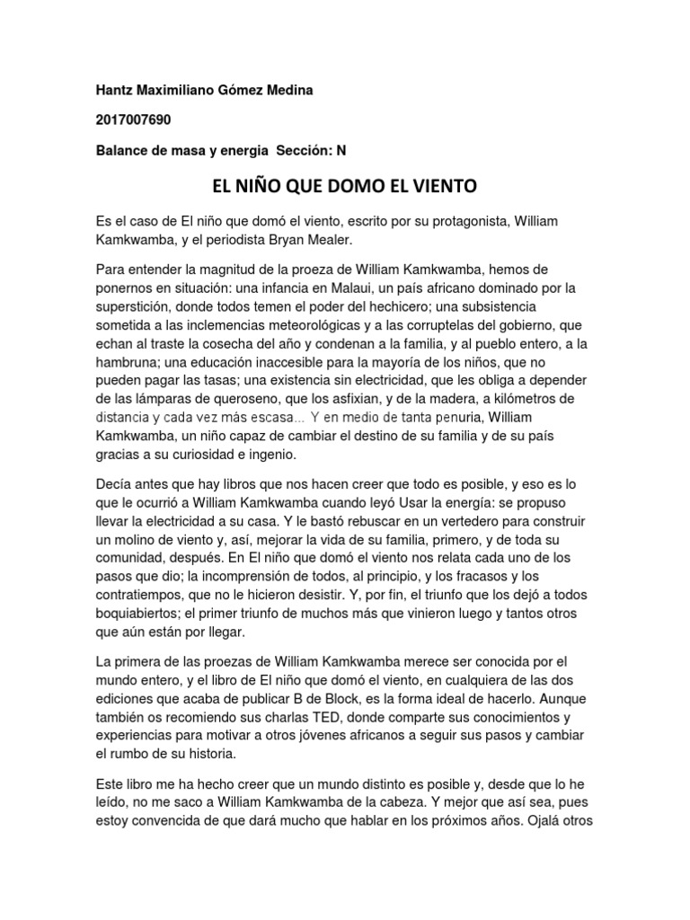El Niño Que Domo El Viento | PDF | Naturaleza