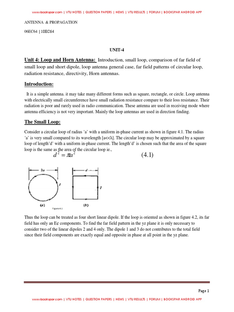 AP UNIT 4 Loop and Horn Antenna PDF | PDF | Antenna (Radio) | Radio