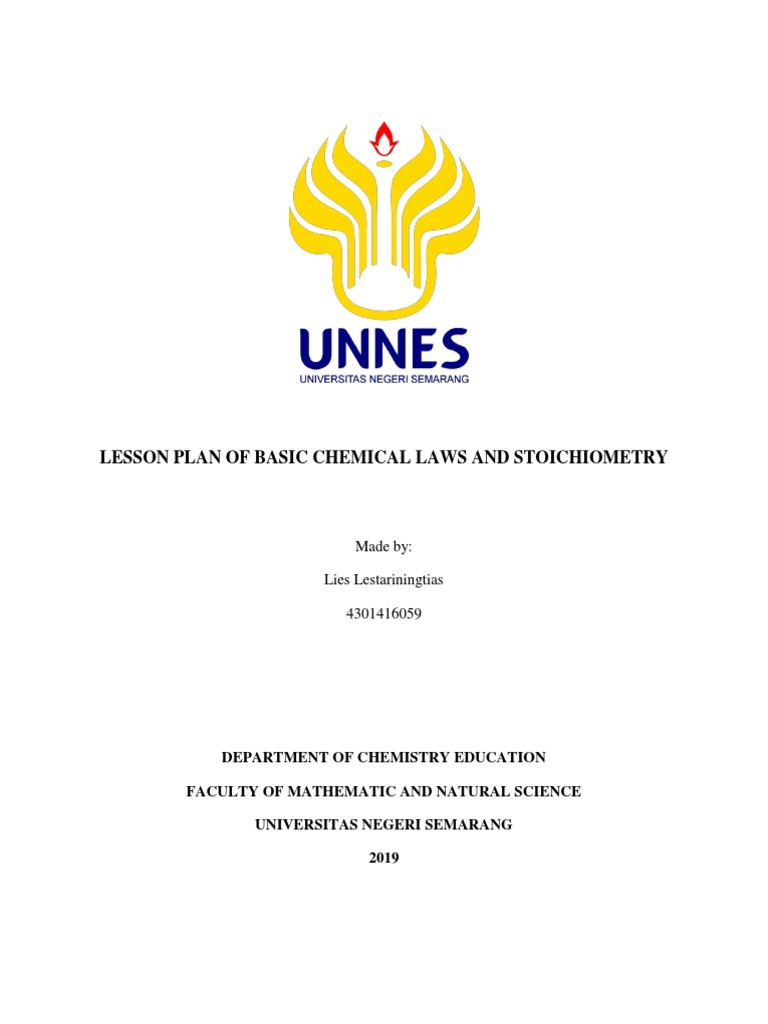 Lesson Plan Stoichiometry | Download Free PDF | Educational Assessment ...