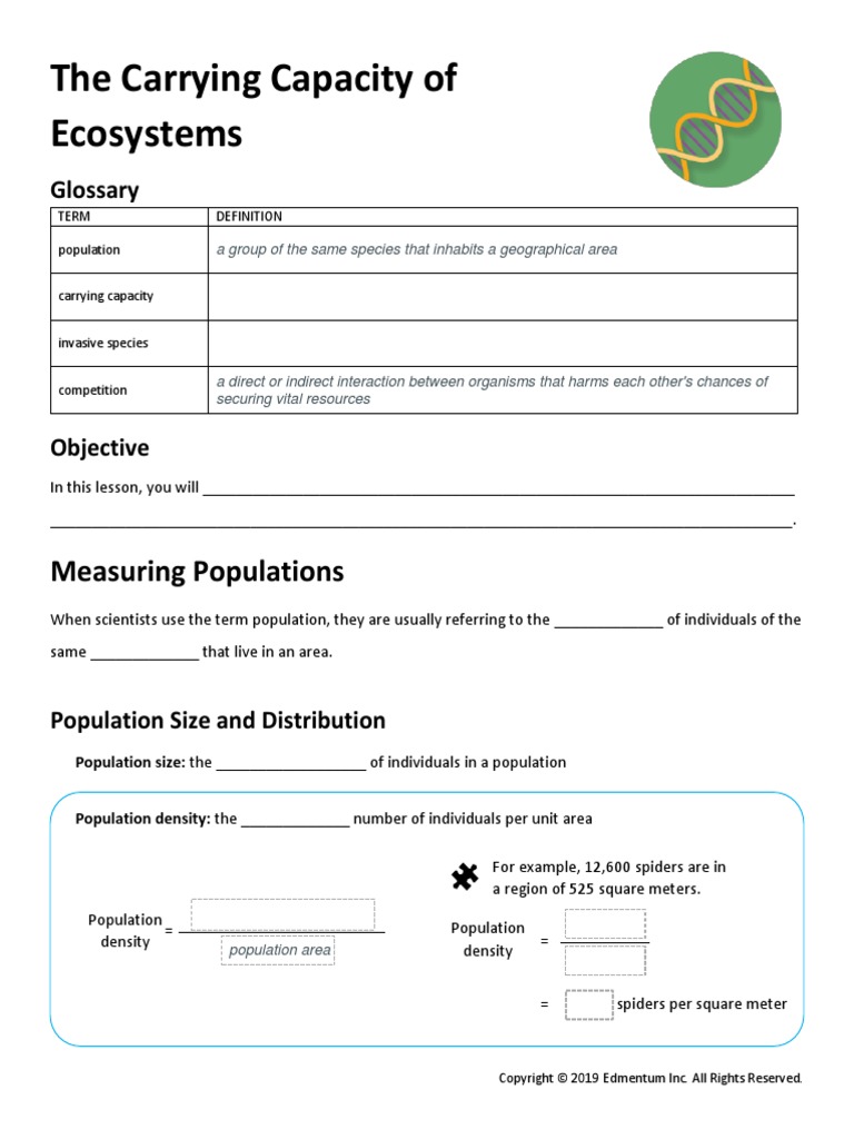 Guided Notes - The Carrying Capacity of Ecosystems 1 | PDF | Invasive ...