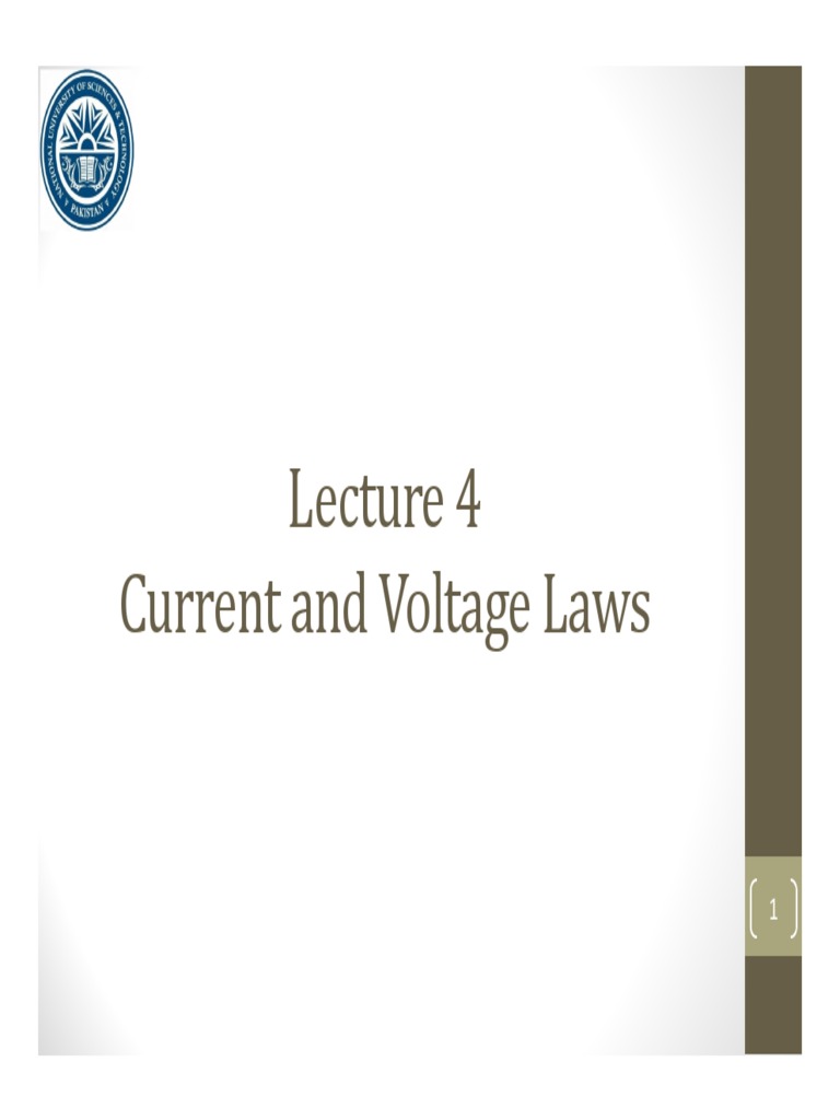 Lecture 4 - Current and Voltage Laws | PDF | Series And Parallel ...