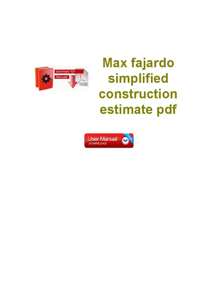 Max Fajardo Simplified Construction Estimate PDF | PDF | Portable ...