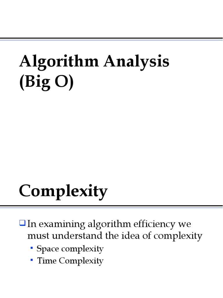 Algorithm Analysis (Big O) | PDF | Algorithms | Time Complexity
