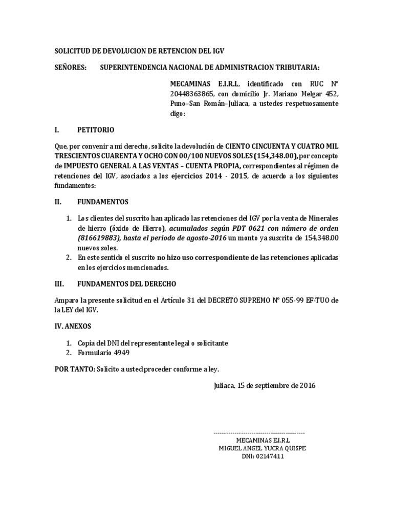 Carta Devolucion de RETENCION | PDF | Derecho | Hogar y jardín Carta Devolucion de RETENCION | PDF | Derecho | Hogar y jardín