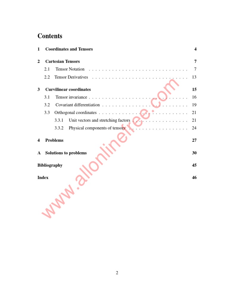 Introduction To Tensor Calculus Pdf Tensor Euclidean Vector