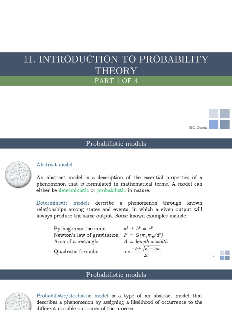 Introduction To Probability Theory: Part 1 of 4 | PDF | Probability ...
