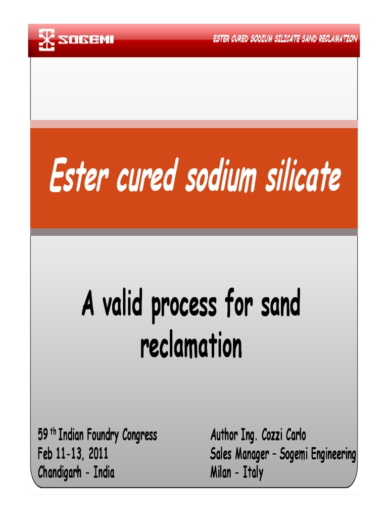 Microsoft PowerPoint - Ester Cured Sodium Silicate | PDF | Silicate | Sand