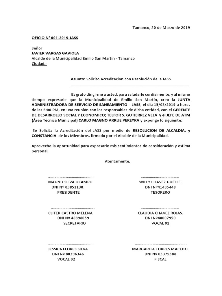 Solicitud Del Jass | PDF | Gobierno