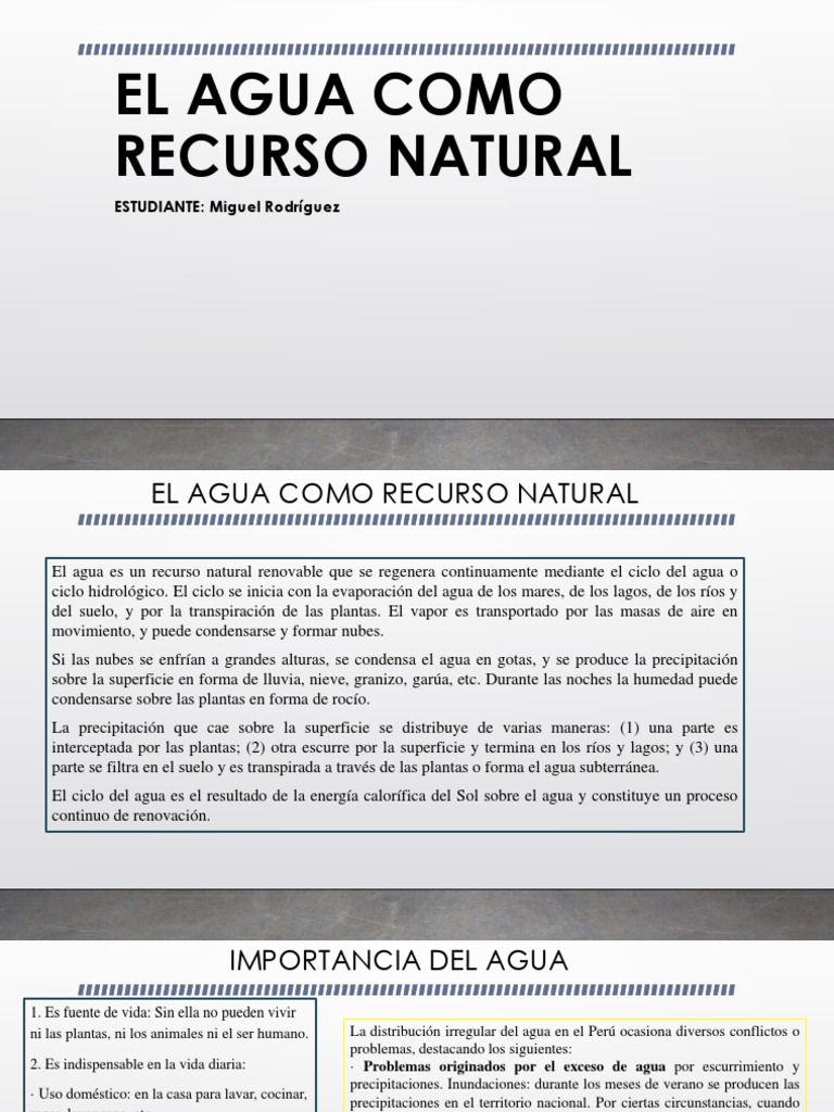 El Agua Como Recurso Natural | PDF | Lluvia | El ciclo del agua