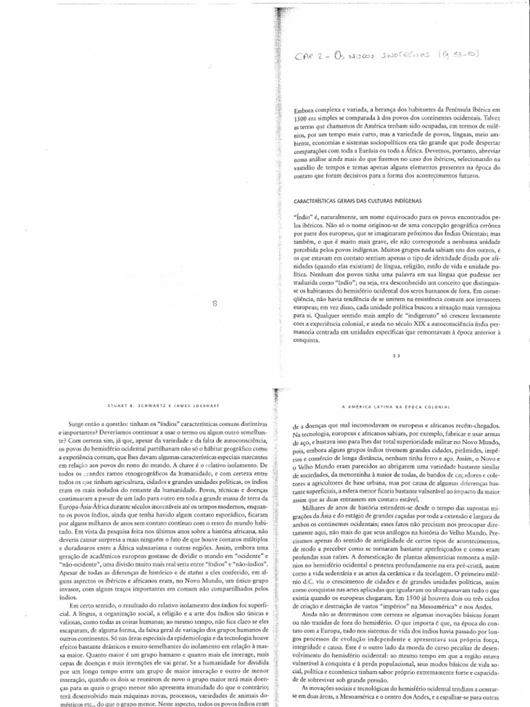 SCHWARTZ, Stuart LOCKHART, James. A América Latina Na Época Colonial ...