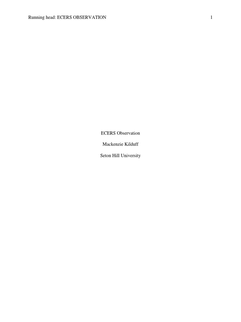 Ecers Rating Scale | Download Free PDF | Classroom | Teachers