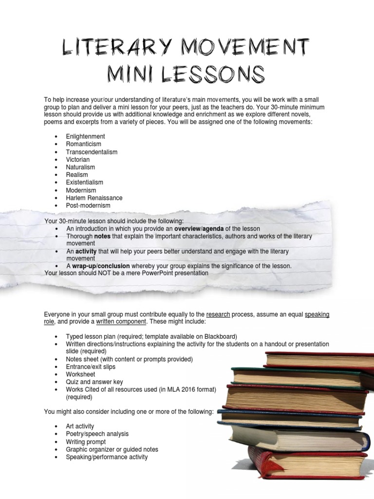 Literary Movement Mini Lessons | PDF | Lesson Plan | Cognition